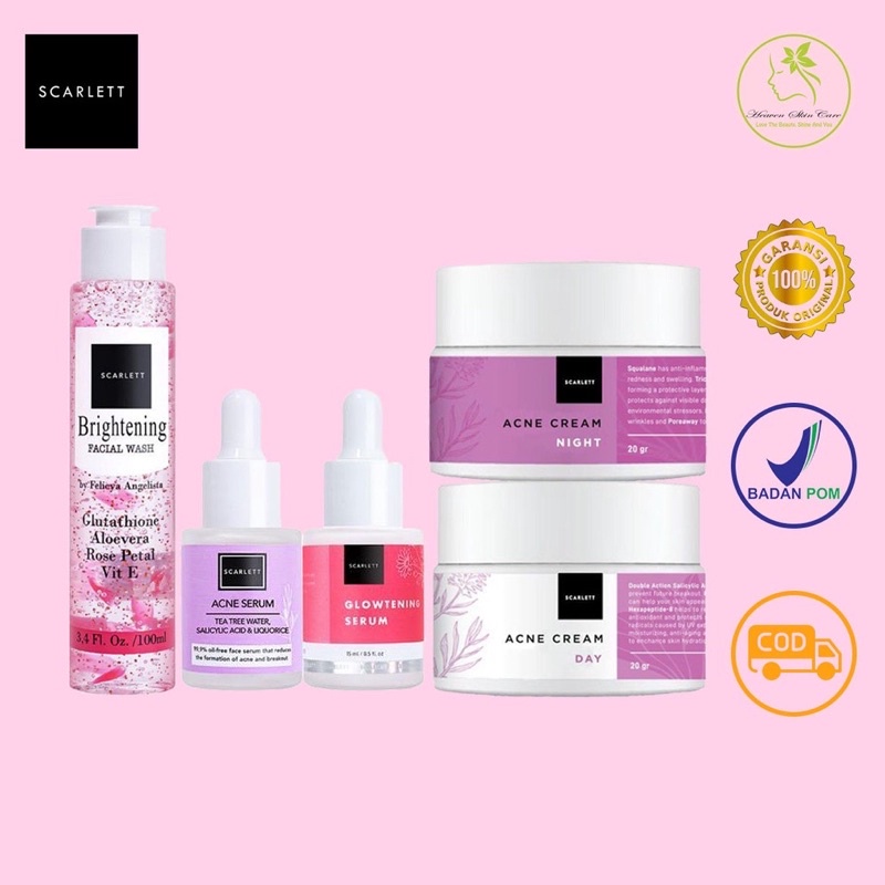 Jual SCARLETT PAKET 5 ITEM ACNE SERIES / SCARLET By Felicya Angelista ...