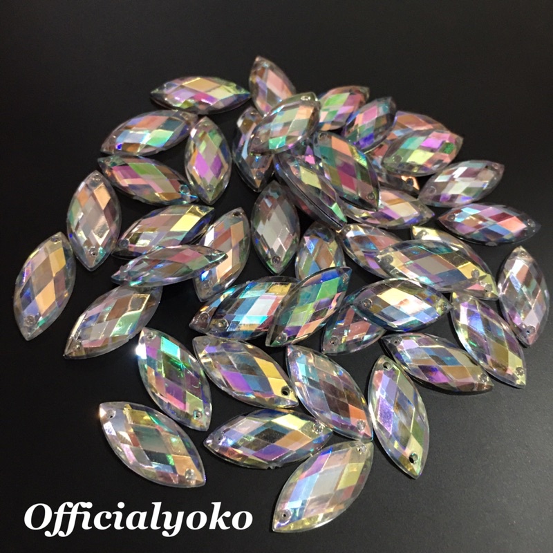 Jual Manik Diamond Mata Putih AB 9x20mm KW1 (10pcs) | Shopee Indonesia