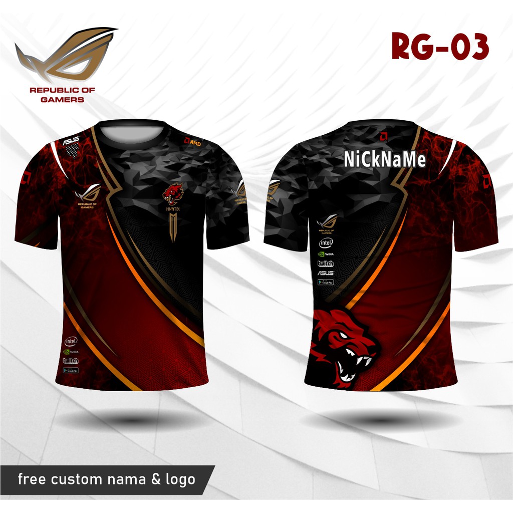 Jual Jersey republic of gamers baju kaos rog | Shopee Indonesia