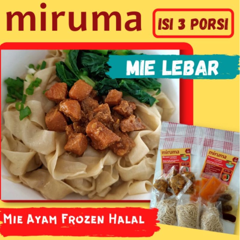 Jual Mie ayam frozen halal MIRUMA- MIE LEBAR ( 1 pak isi 3 porsi ) | Shopee Indonesia