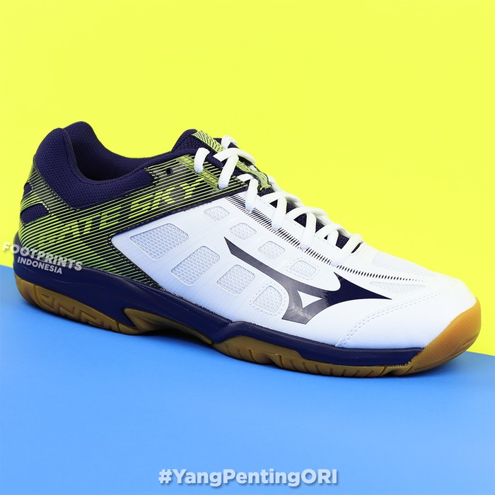 Jual Sepatu Badminton Mizuno Gate Sky 2 White Black Yellow Original ...