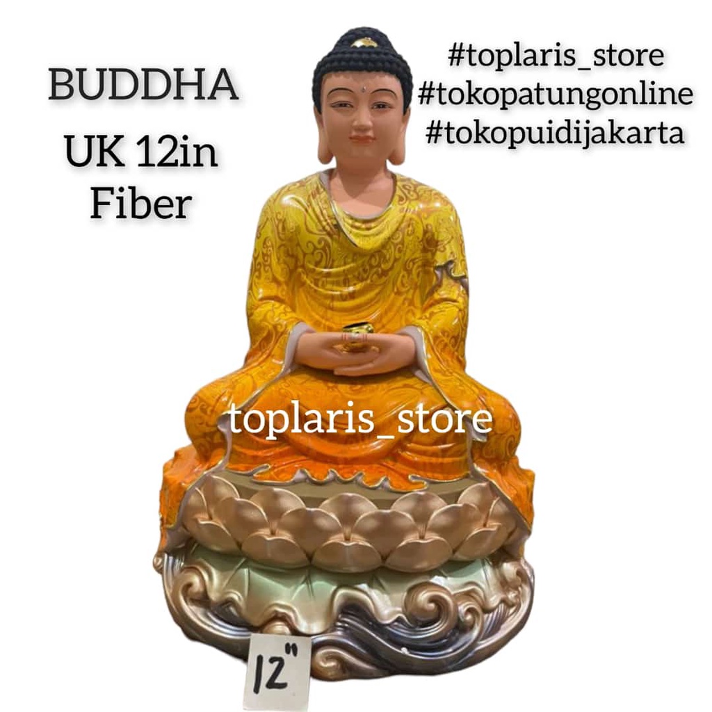 Jual Patung Buddha Fiber Baju Kuning 12in 022 TPO | Shopee Indonesia