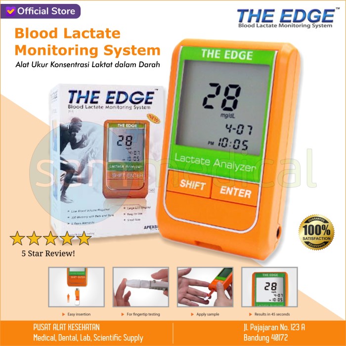 Jual THE EDGE Blood Lactate Monitoring System / Alat Ukur Laktat ...