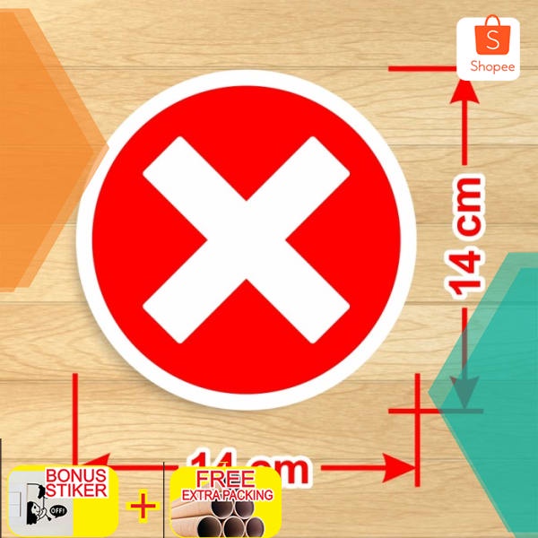 Jual Grosir Stiker Sign Centang Silang Bundar Sticker Check Cross ...