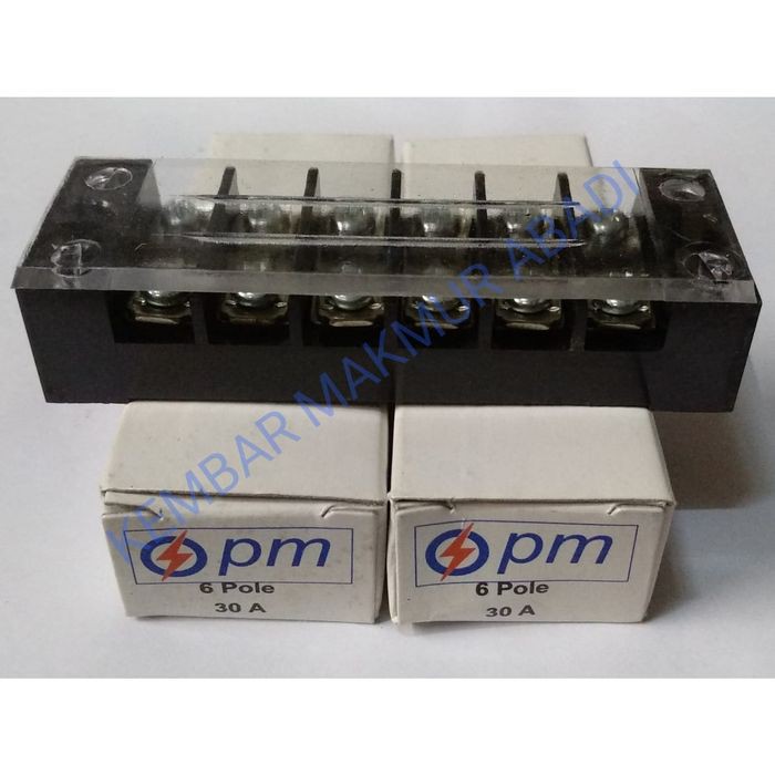 Jual Terminal Blok 30A 6pole / STB30-6P merk PM / Isolator 30Ampere 6 pole / Terminal Block PM ...