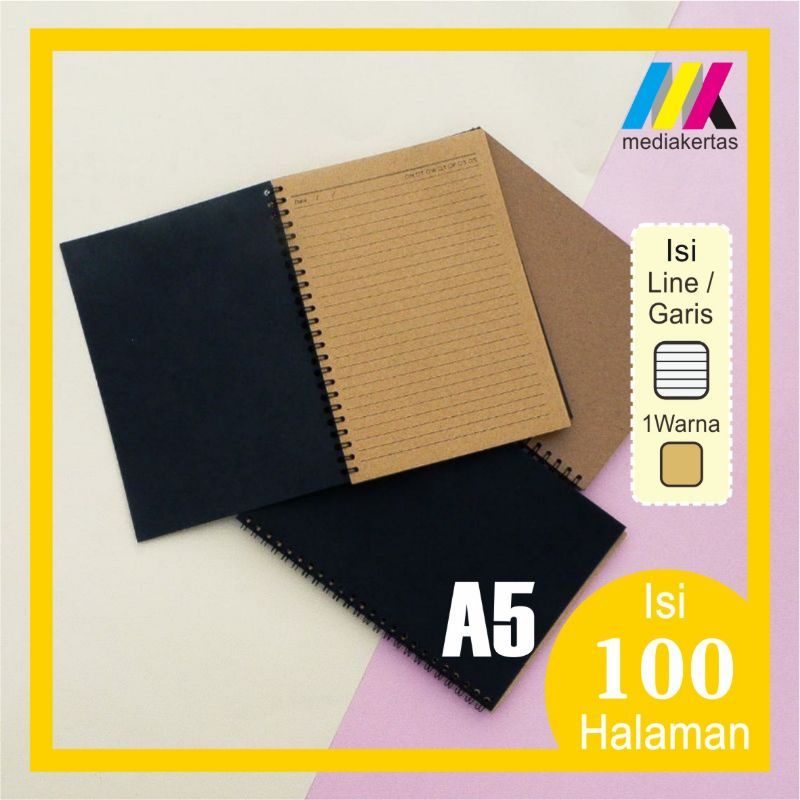 Jual NOTEBOOK A5/ JURNAL BOOK/ BROWN CRAFT /BUKU TULIS/LINE/GARIS ...