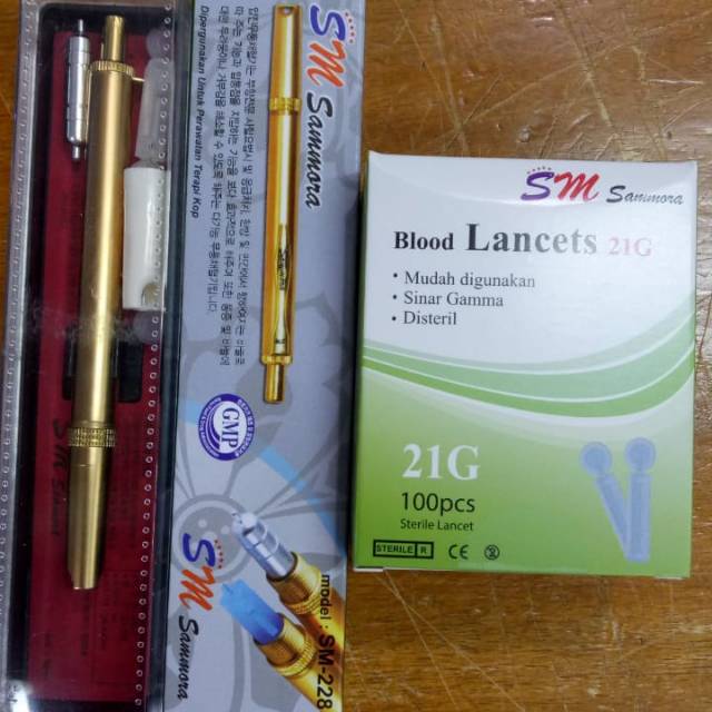 Jual Pen bekam samora gold plus lancet Samira isi 100 | Shopee Indonesia