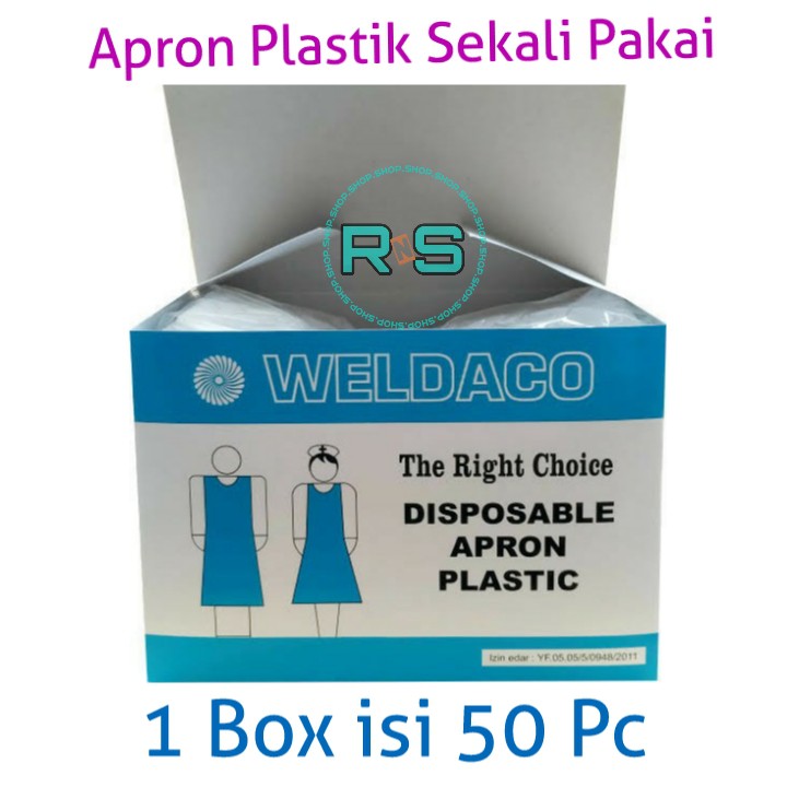 Jual Weldaco Disposable Apron Plastik Sekali Pakai Celemek Plastik ...