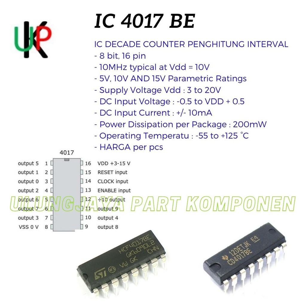 Jual ic IC 4017be CD4017BE cd4017be hcf4017be HCF4017BE decade counter ...