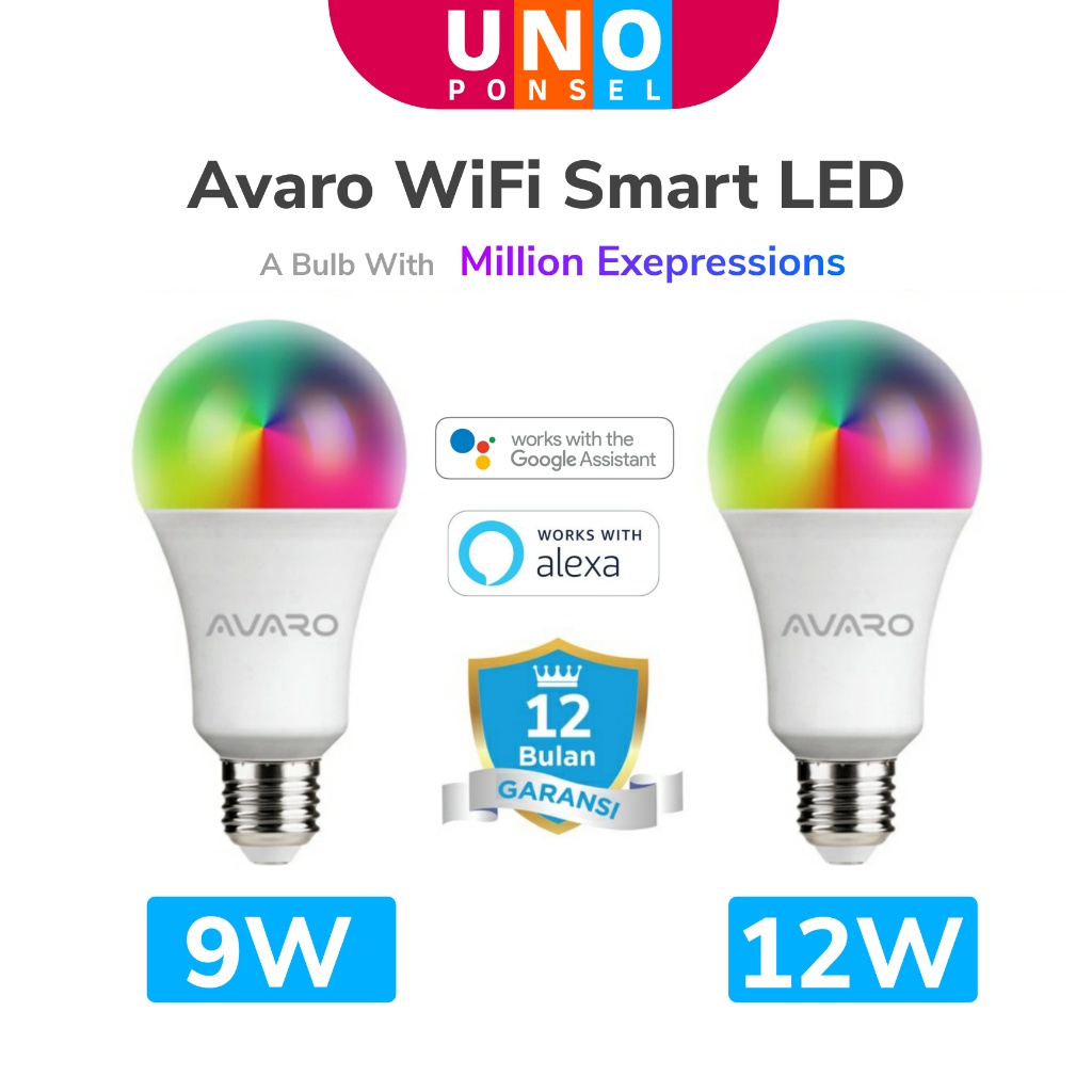 Jual Avaro Smart LED Bulb RGB Light 9W / 12W - Lampu Bohlam Multiwarna | Shopee Indonesia