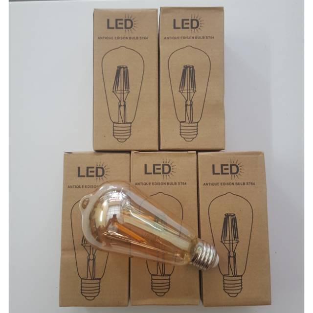 Jual Lampu led filament / Filament led buld 4 watt / antique edison e ...