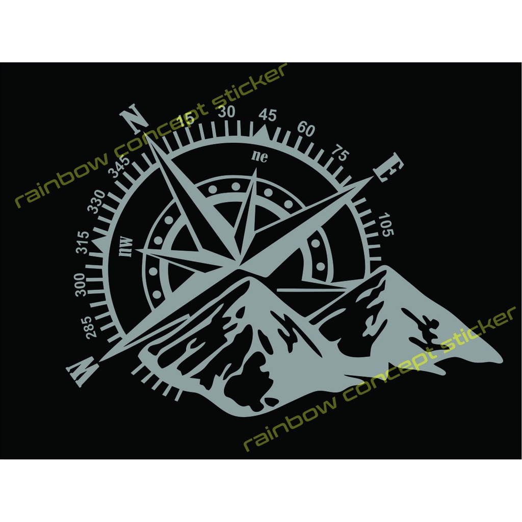Jual jual stiker sticker mobil motif kompas montain universal | Shopee ...
