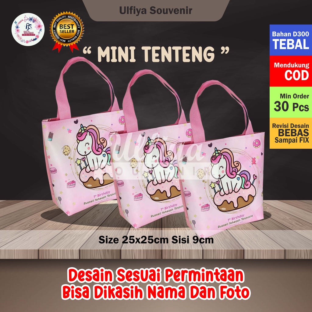 Jual Tas Ultah Tenteng Mini Unicorn Pink Muda Custom Bisa Tambah Nama ...