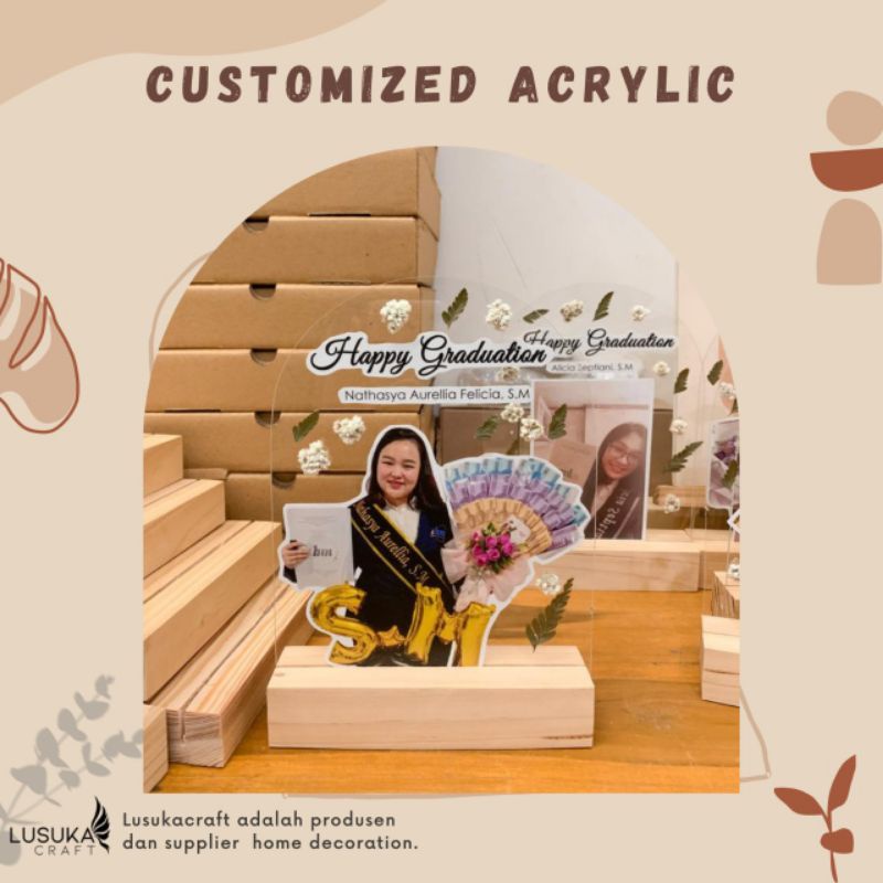 Jual Custom Acrylic foto kado wisuda kado ulang tahun kado pernikahan ...
