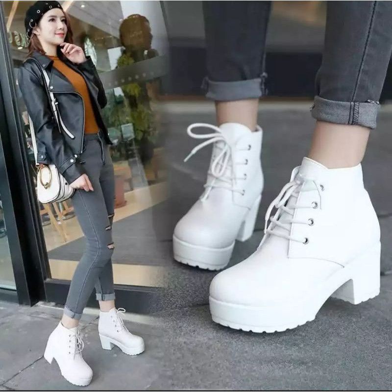 Jual sepatu wanita boots heels anisa | Shopee Indonesia