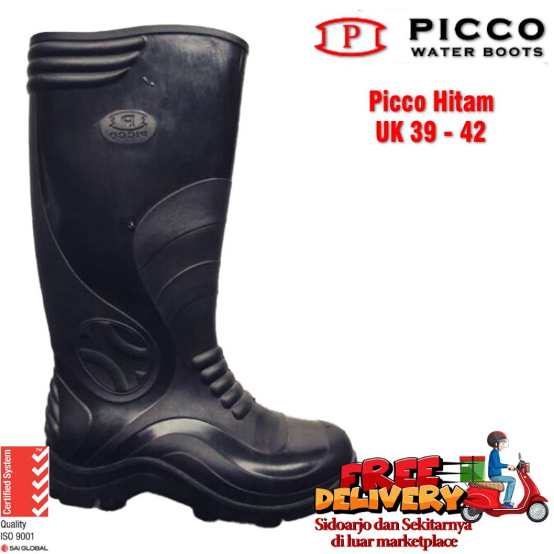Jual Sepatu Boot Safety APD Picco Hitam Panjang | Shopee Indonesia