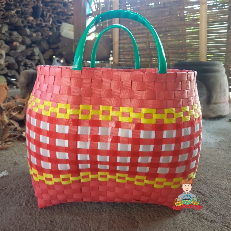 Jual (Lurik_JBT1) Mblenduk Size 34x20x32cm Tas anyam/Anyaman Plastik ...