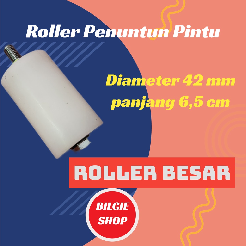 Jual roda nilon penuntun pintu pagar besi roller besar ukuran 42 mm ...