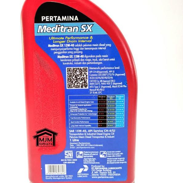 Jual Oli Pertamina Meditran SX 1 Liter 15W-40 Mesin Diesel Solar Botol ...