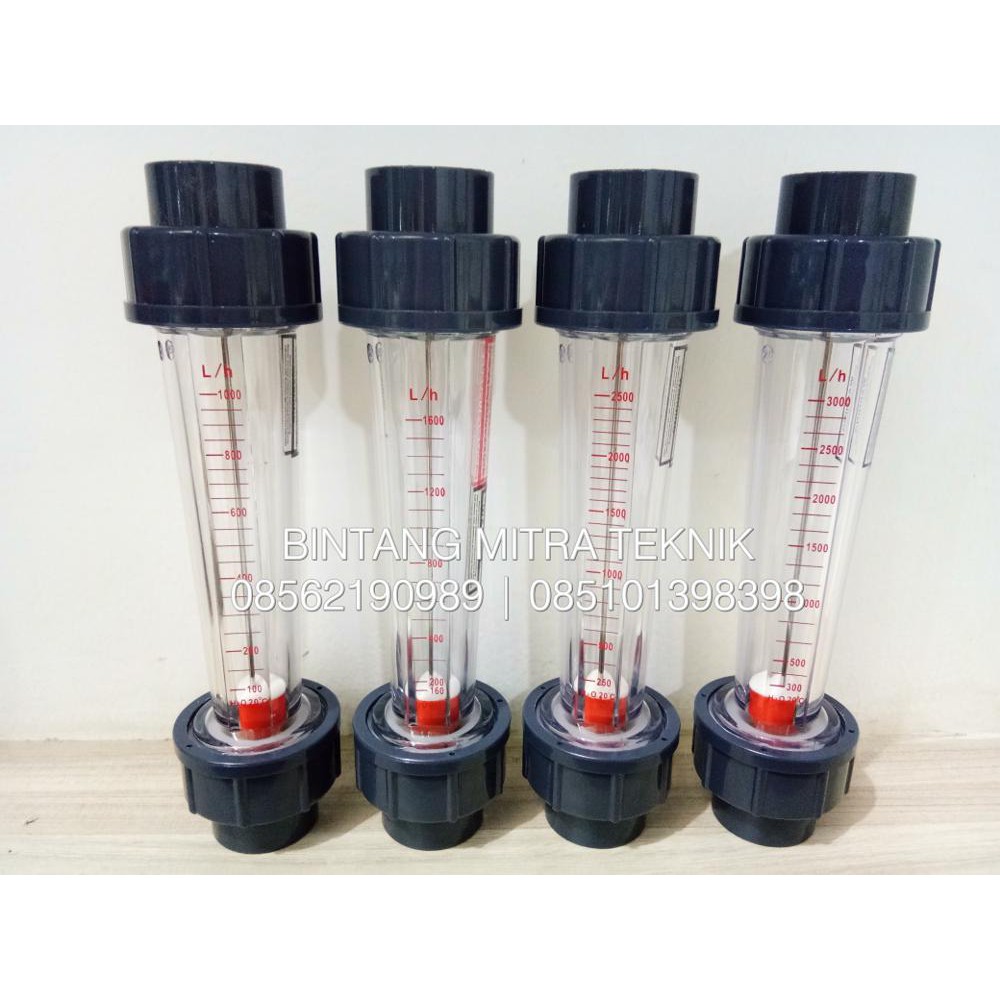 Jual ROTAMETER FLOWMETER AIR PLASTIK TUBE 1 INCH 250 - 2500 LITER PER ...