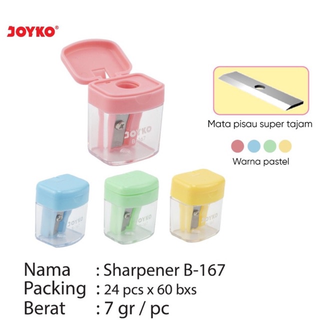 Jual Rautan / Sharpener / Kerukan / Serutan / Peruncing B-167 warna ...
