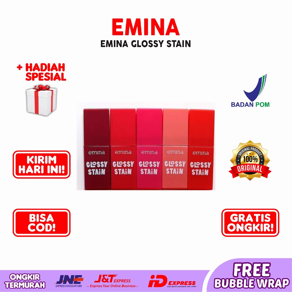 Jual Emina Glossy Stain [COD] Liptint Pelembab Bibir BPOM Original ...