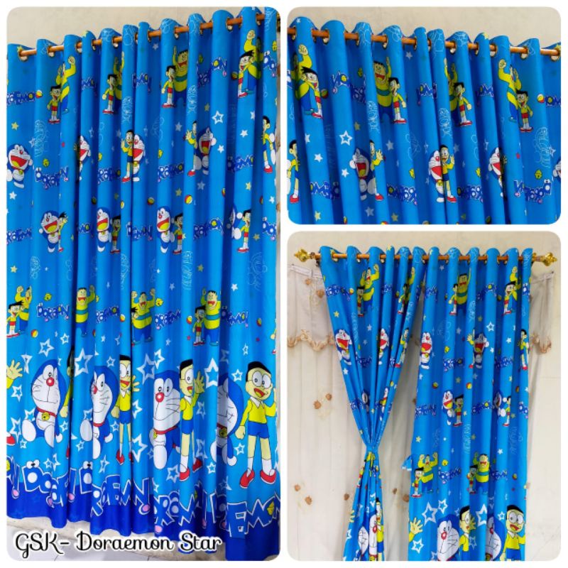 Jual gorden pintu dan jendela ring 12 motif doraemon | Shopee Indonesia