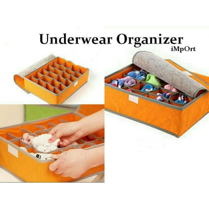Jual Underwear Storage Box Organizer 24 Grid Buat Tempat Simpan Celana ...