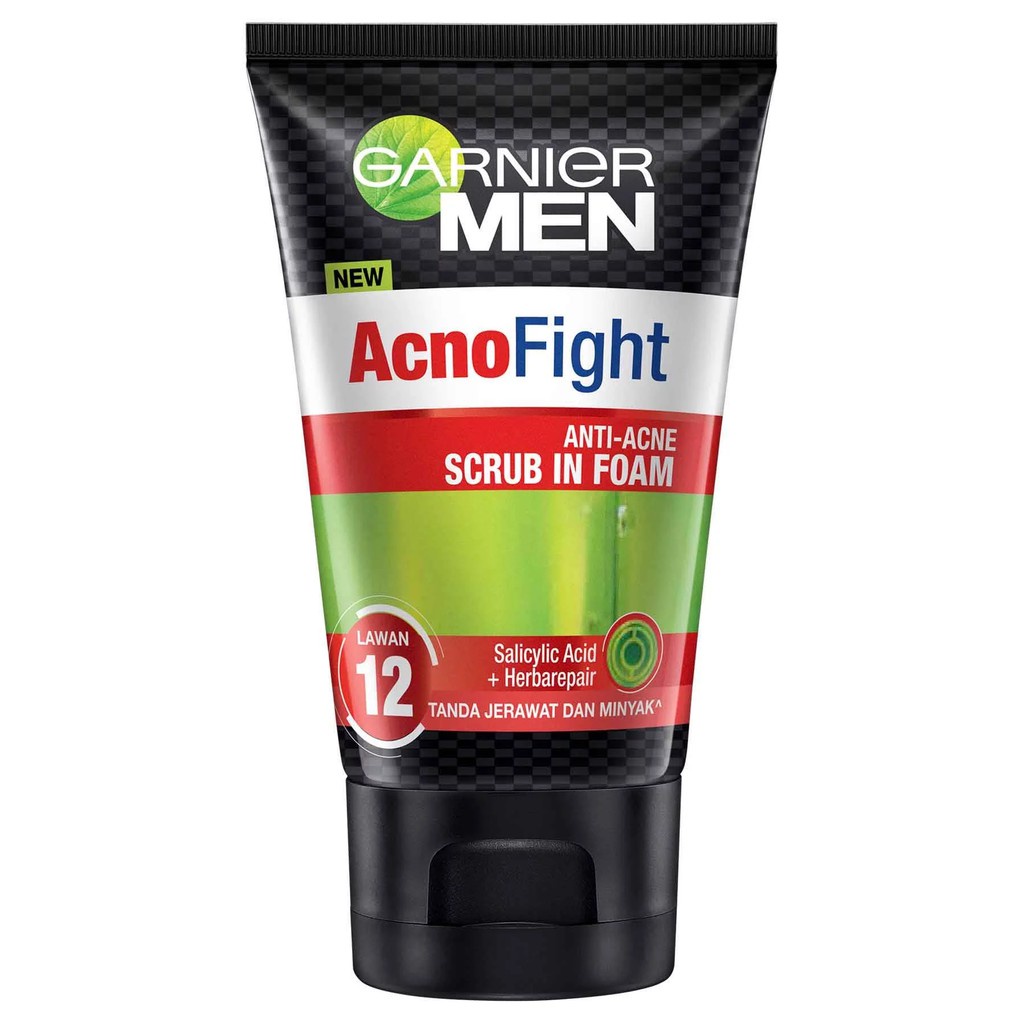 Jual Garnier Men Acno Fight Anti Acne Scrub In Foam 50ml/100ml/150ml | Shopee Indonesia
