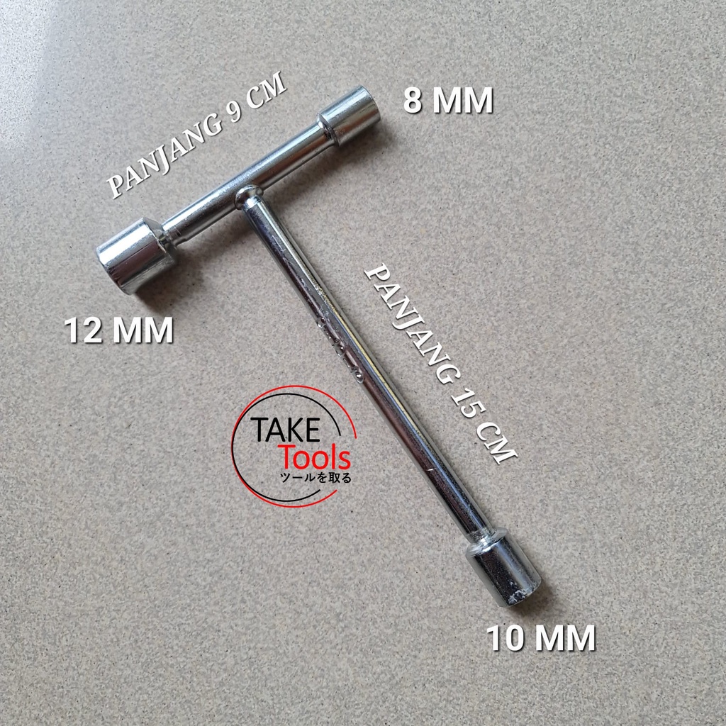 Jual Kunci Sok T 3 Ukuran 8MM - 10MM - 12MM Q8031B | Shopee Indonesia