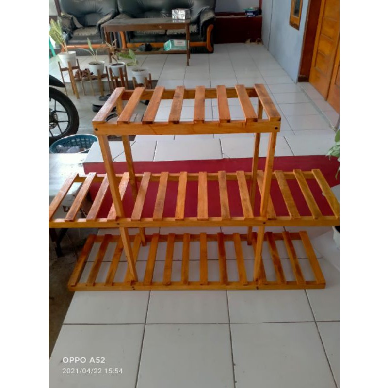 Jual Rak 3 susun dari kayu panjang 1 meter | Shopee Indonesia