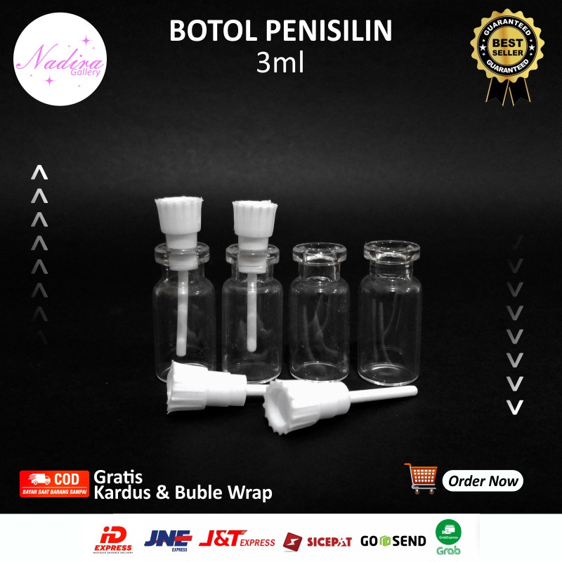 Jual BOTOL PARFUM KACA PENISILIN | VIAL TESTER 3 ML | BOTOL KACA KECIL ...