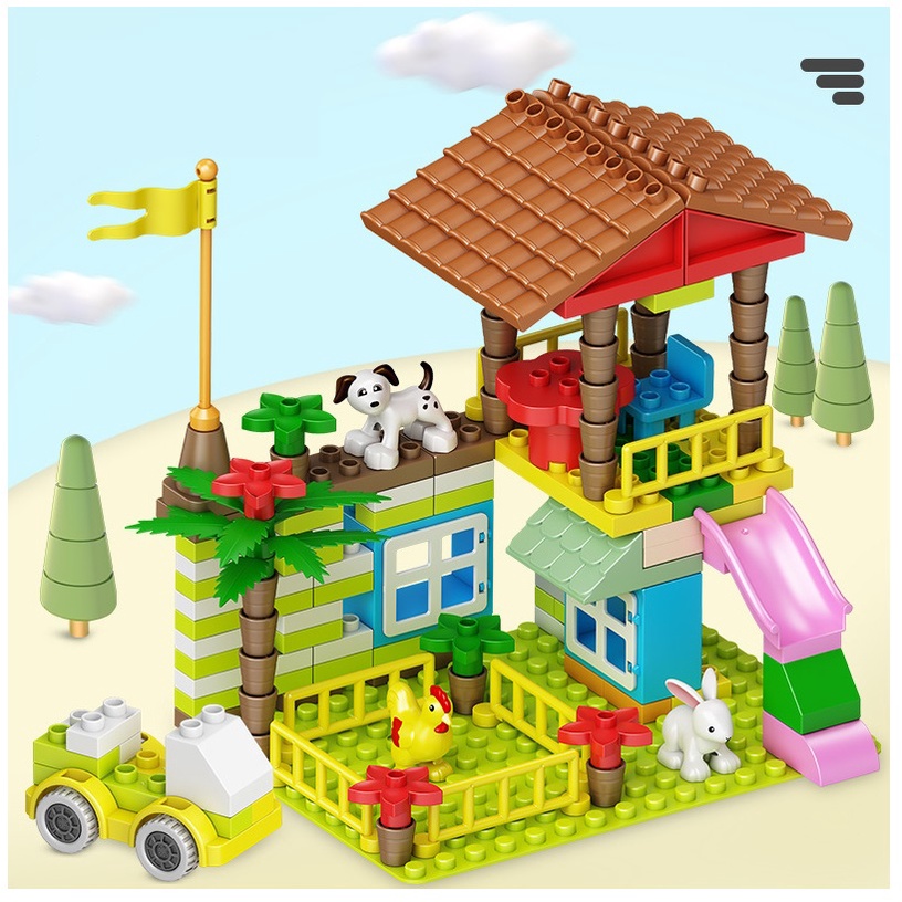 Jual MAINAN ANAK DIY PUZZLE BRICK SUSUN RUMAH GARDEN PET DOG RABBIT ...