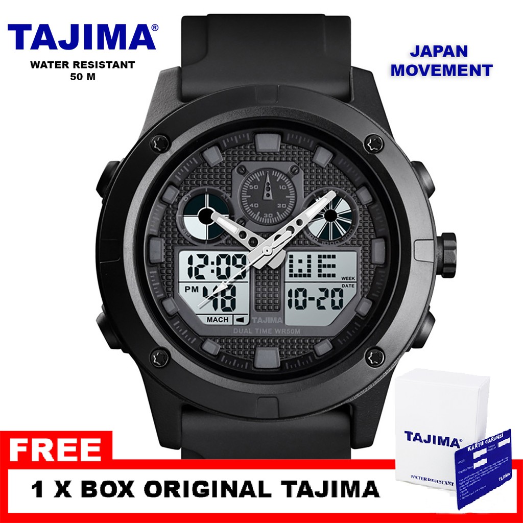 Jual TAJIMA Jam Tangan Analog Digital 9596 Tahan Air 50 Meter Garansi 1 Tahun | Shopee Indonesia