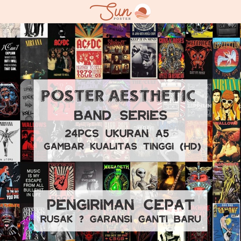 Jual Poster Aesthetic Band Metal Rock Punk Dekorasi Dinding Kamar Tidur ...