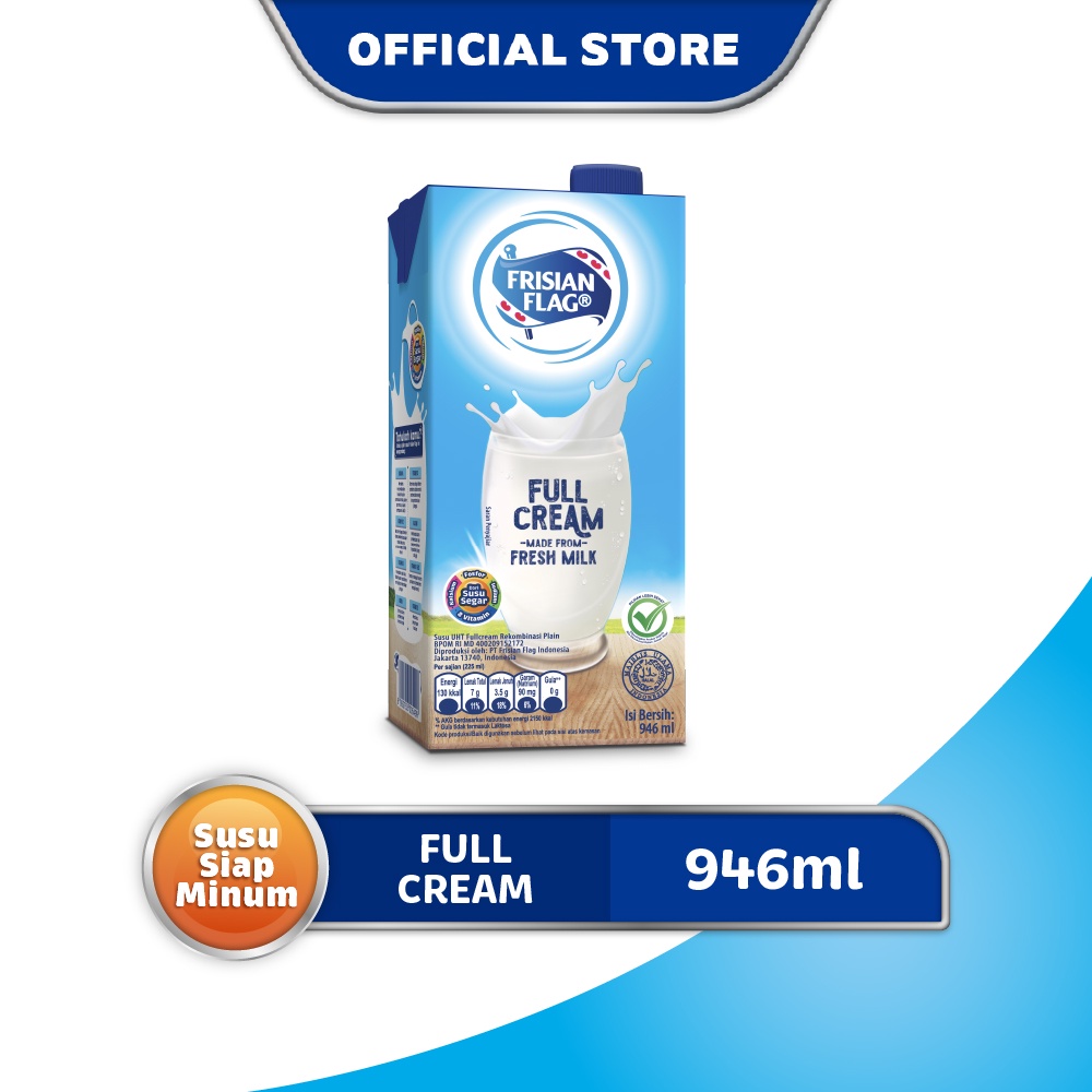 Jual Frisian Flag Susu UHT Full Cream 946ml - 1 pcs | Shopee Indonesia