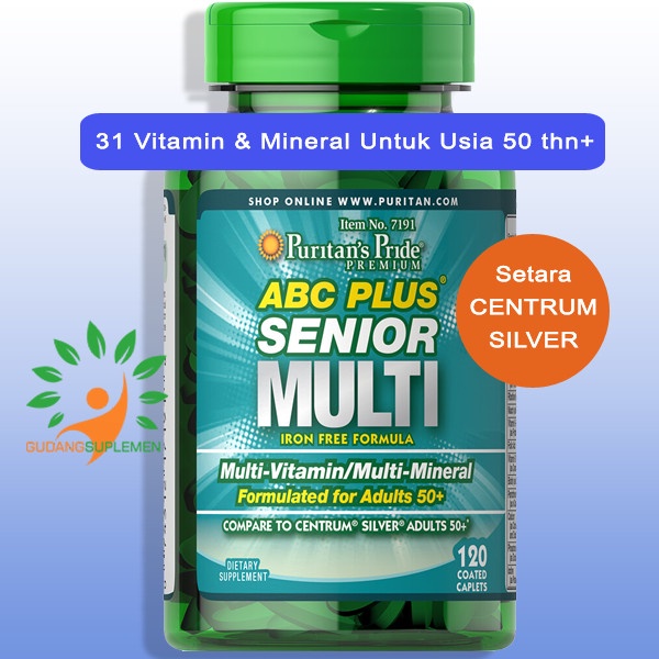 Jual NEW ABC Plus Senior Multivitamin & Mineral - Puritan's Pride|120 ...