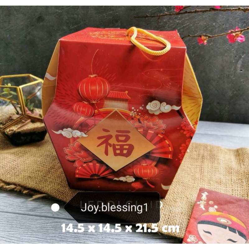 Jual (1 pak isi 5 pcs) (Kode L) BOX 4 TOPLES KUE IMLEK CNY model lampion (2-3 TOPLES 500 GRM ...