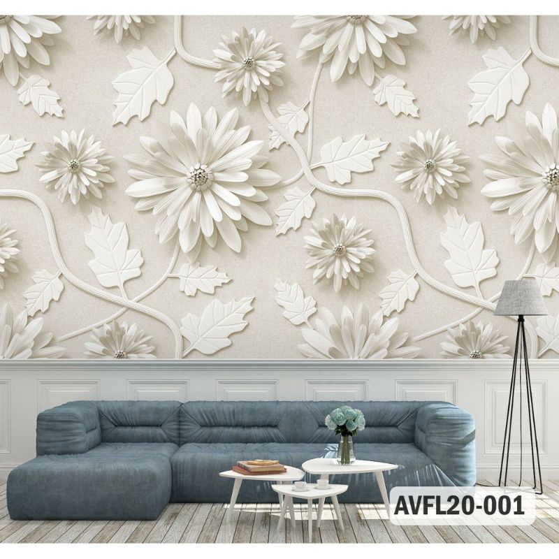 Jual Wallpaper Custom Floral Wallpaper Custom Bunga 3D Wallpaper Floral ...