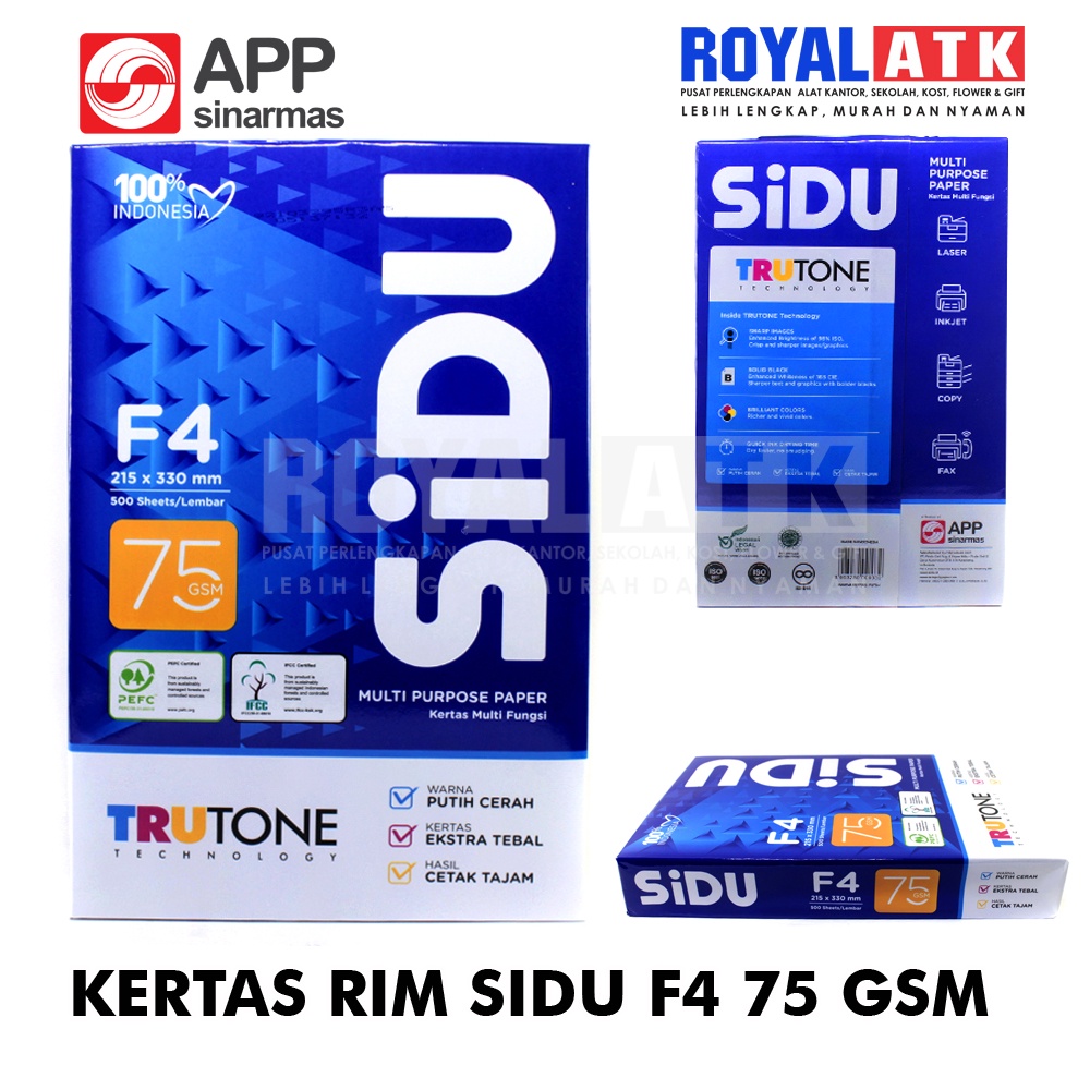 Jual Foto Copy Paper Kertas HVS F4 Folio 75 Gram Sinar Dunia Sidu / rim ...