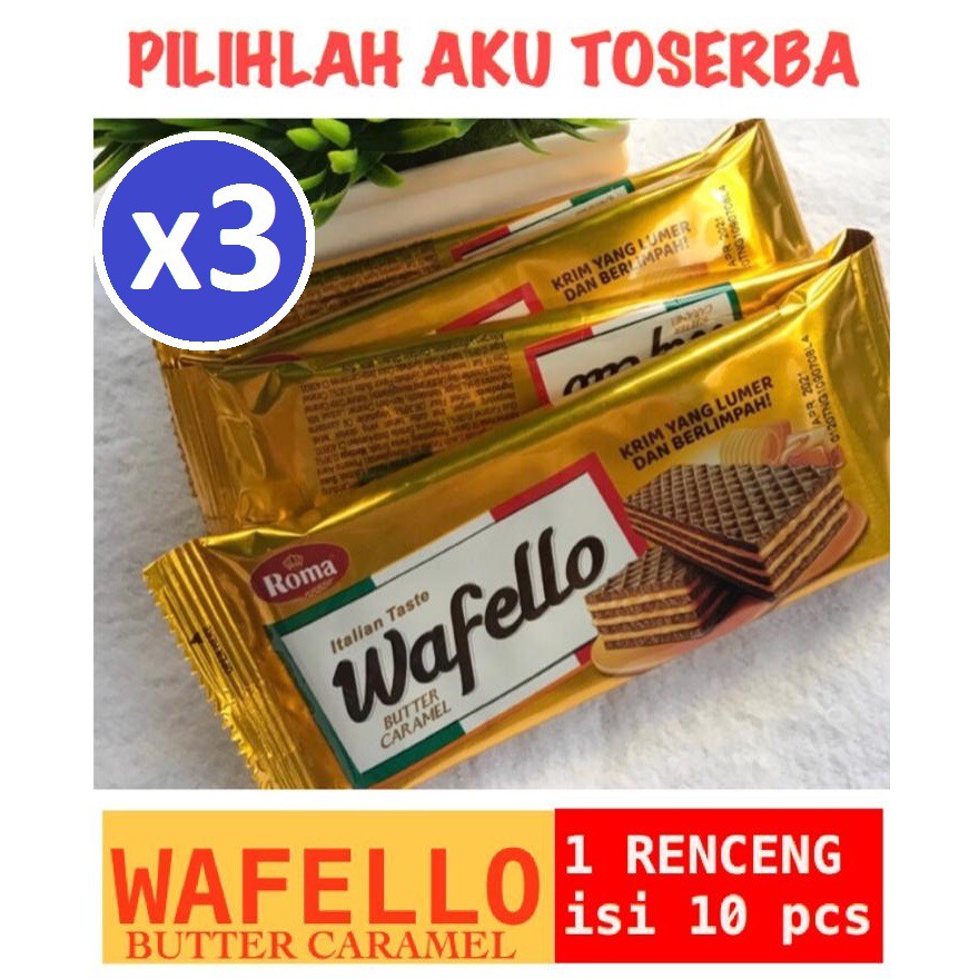 Jual Roma Wafello Butter Caramel 17 gr - (HARGA 3 RENCENG isi 10 pcs ...