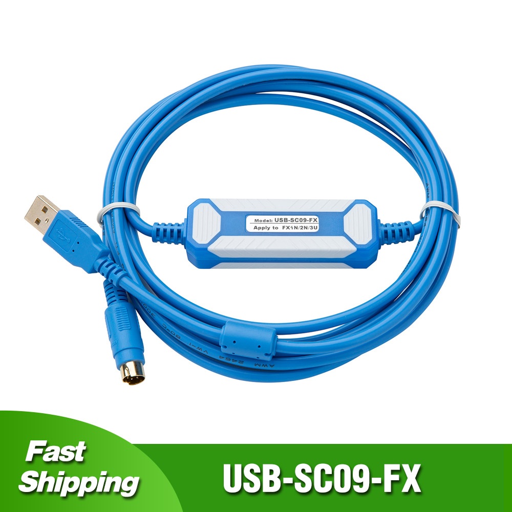 Jual USB-SC09-FX For Mitsubishi MELSEC FX Series PLC Programming Cable USB To RS422 Adapter high ...