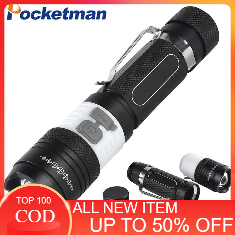 Jual Pocketman Senter LED Mini Rechargeable Battery Cree T6+COB - TG ...