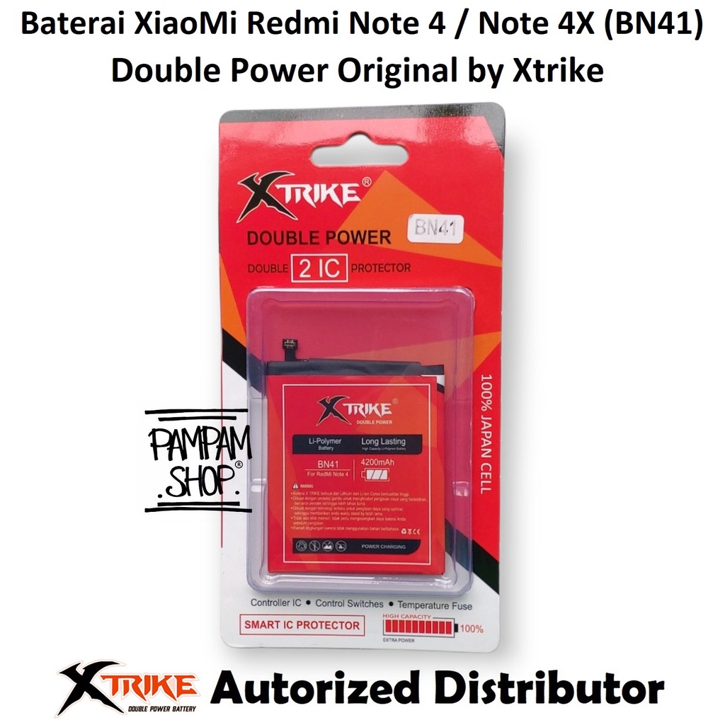 Jual Baterai Xtrike Double Power Original XiaoMi BN41 Redmi Note 4 4X ...