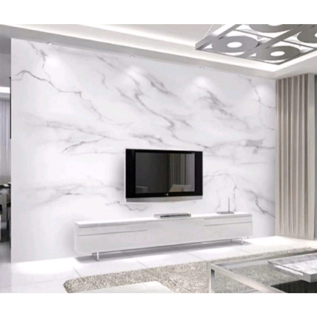 Jual WALLPAPER STICKER DINDING PREMIUM MARBLE PUTIH | Shopee Indonesia