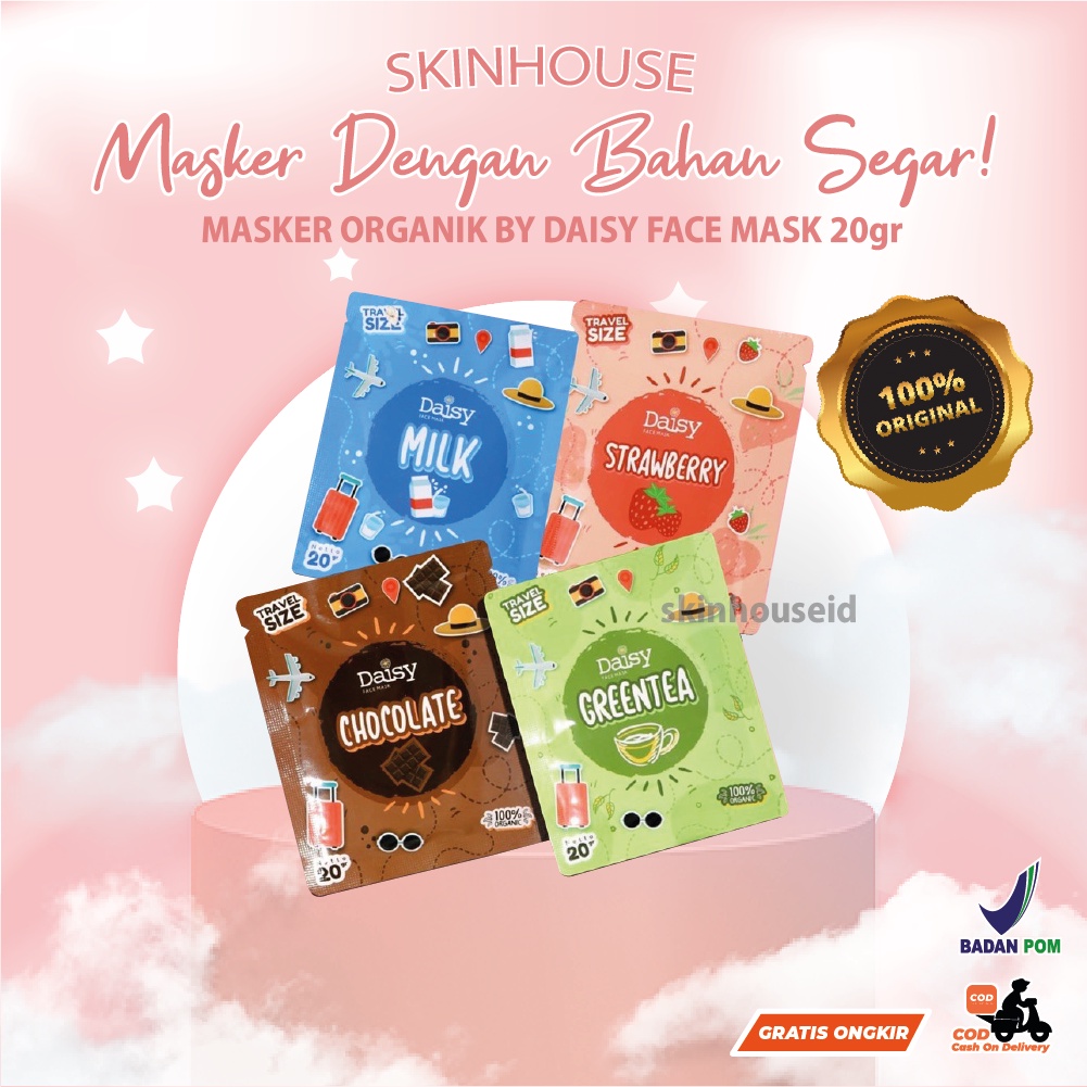 Jual Skinhouseid Masker Wajah Organik By Daisy Face Mask 20gr Perawatan Kecantikan Pembersih ...