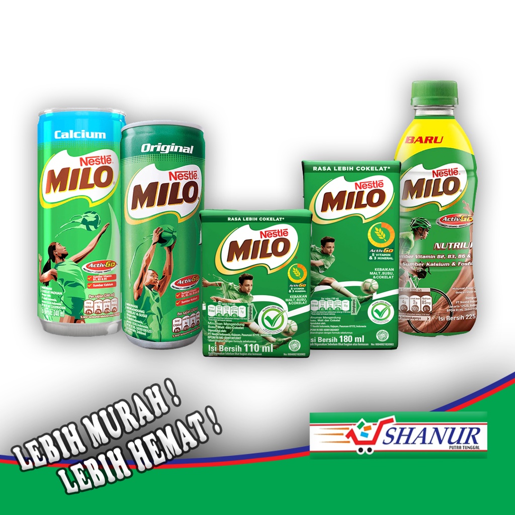 Jual Milo UHT siap minum Kotak(110ml/180ml), Kaleng(Original/Calsium ...