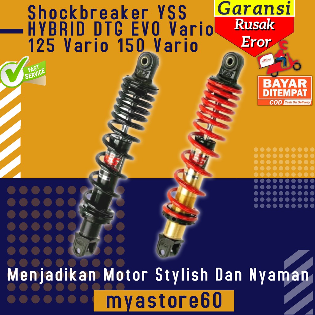 Jual Shockbreaker Shock Shockbreker YSS HYBRID DTG EVO Matic 330mm Sparepart Vario 125 Vario 150 ...