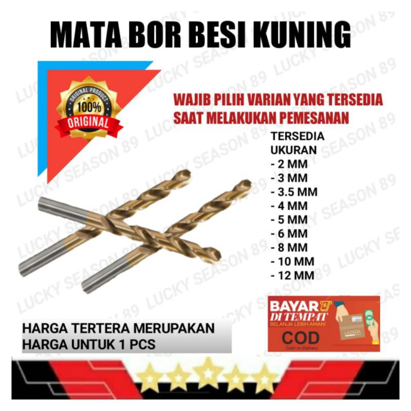 Jual Mata Bor Besi Kuning 2mm-12mm/Mata Bor Kayu Bor Besi | Shopee ...