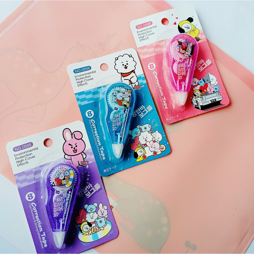 Jual correction tape korean series BTS BT21 kecil/ tip-ex BTS BT21 ...
